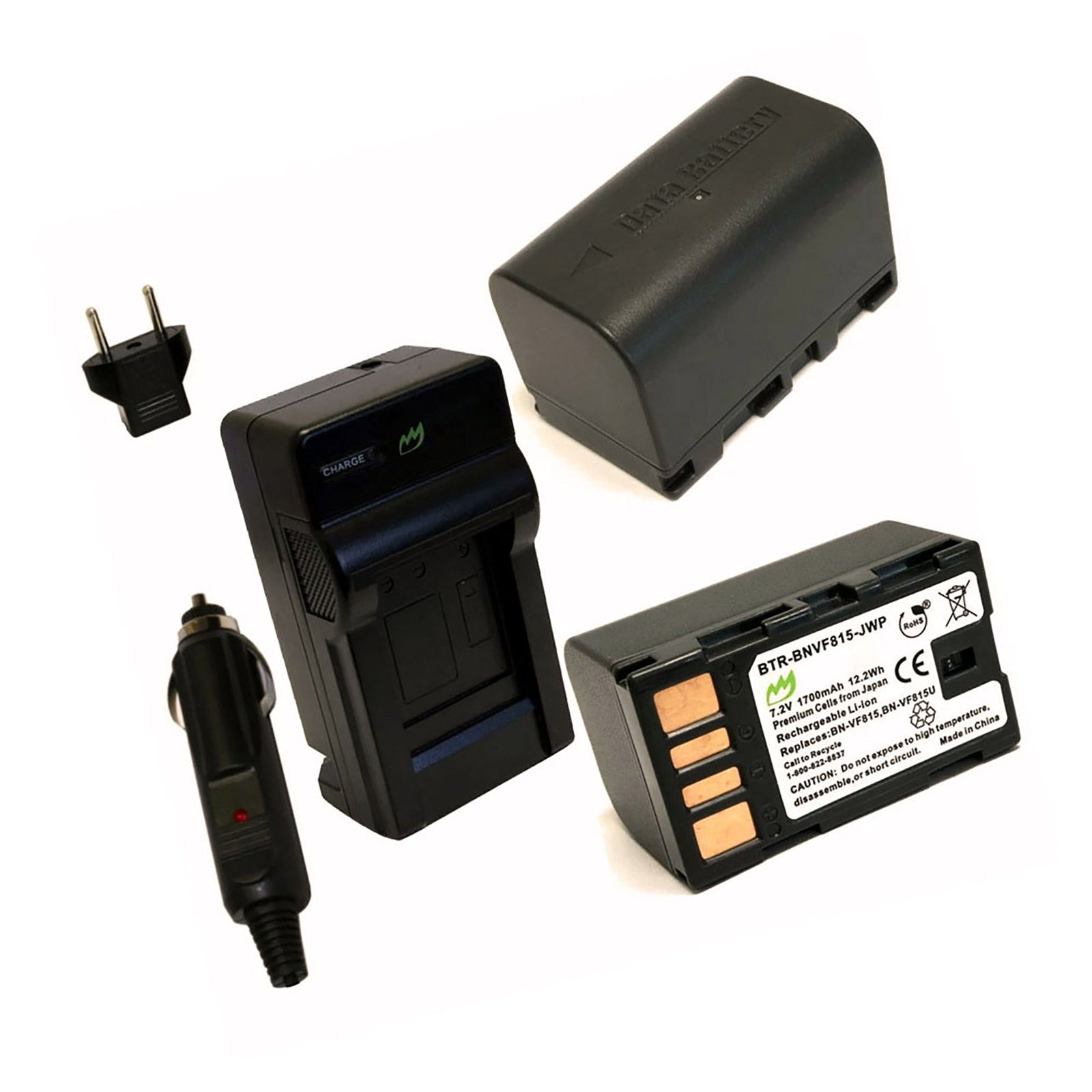 JVC BN-VF815 Replacement Battery (2-Pack, 1700mAh) & Charger – ElektroEdge