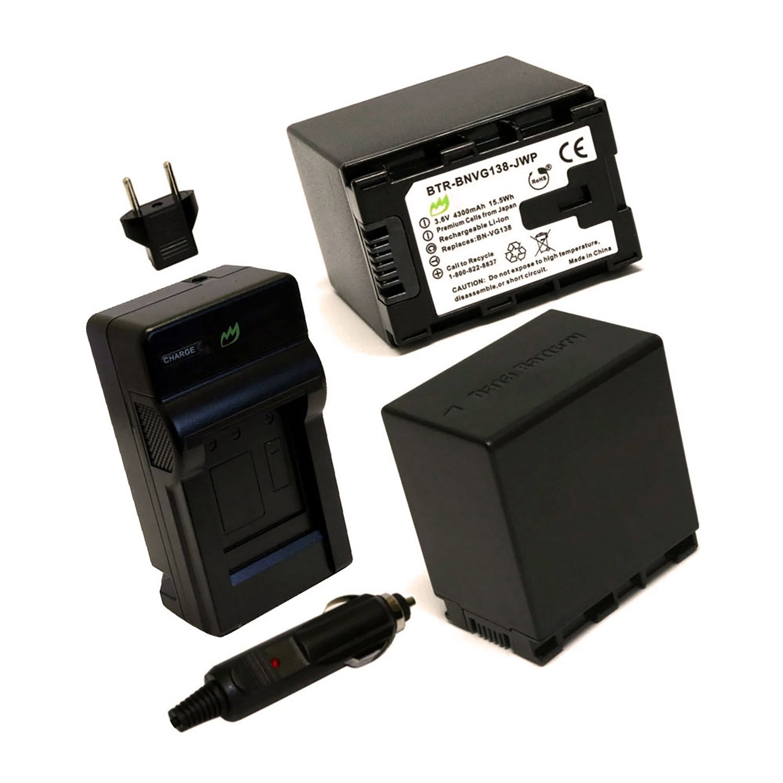 JVC Everio GZ-HM320 Battery (2-Pack, 4300mAh) & Charger – ElektroEdge