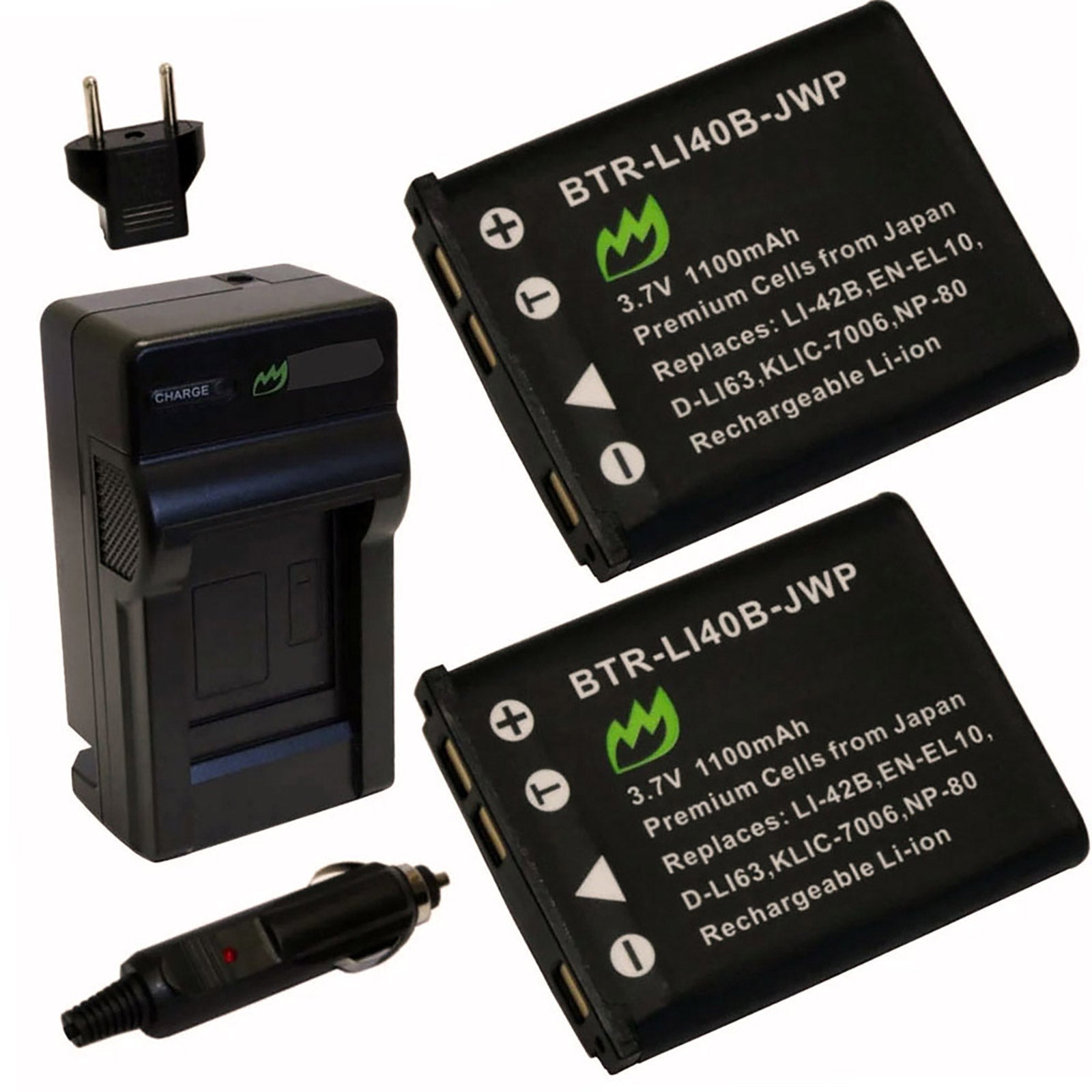 Casio Exilim EX-S8 Battery (2-Pack, 1100mAh) & Charger – ElektroEdge