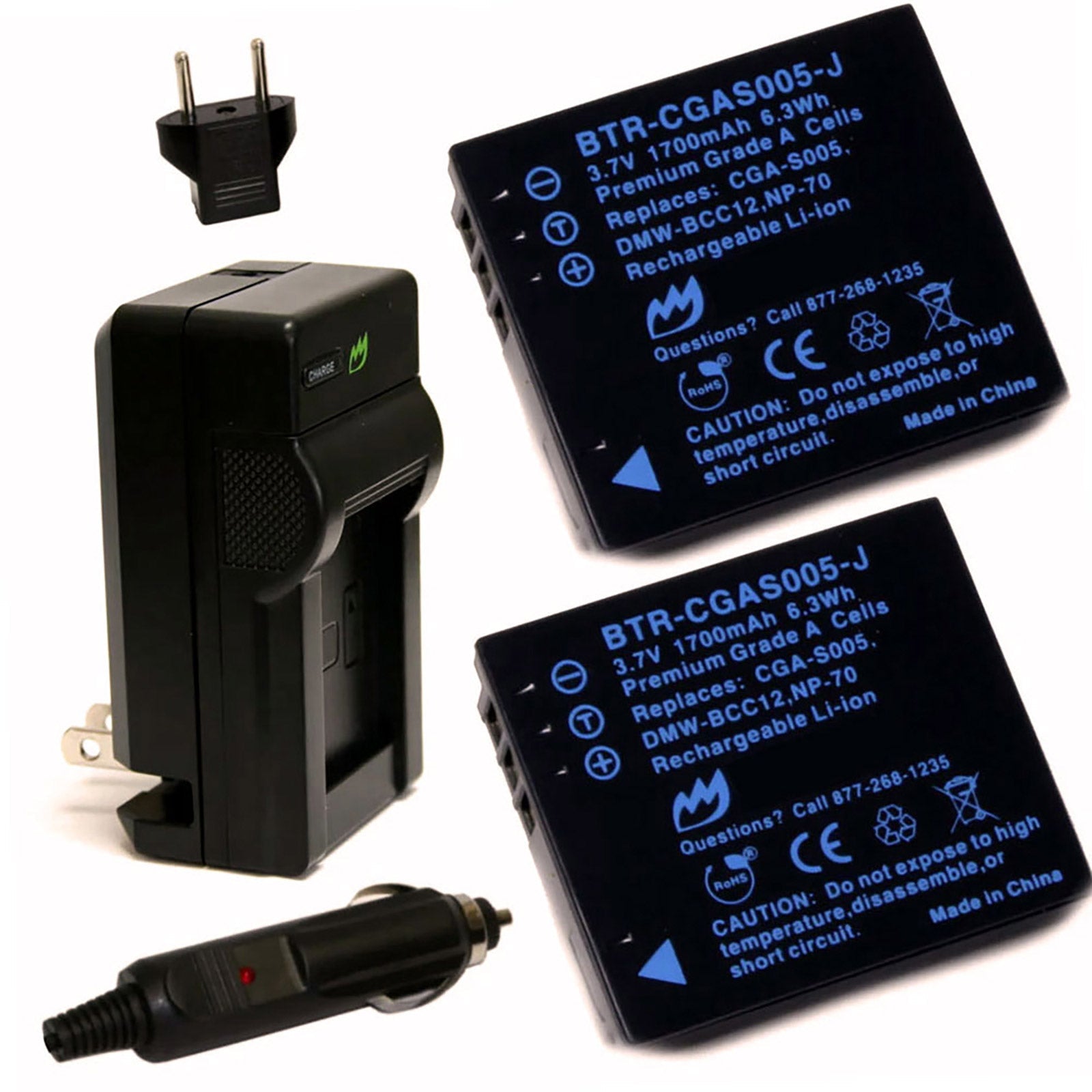 Leica D-Lux 3 Replacement Battery (2-Pack, 1700mAh) & Charger – ElektroEdge