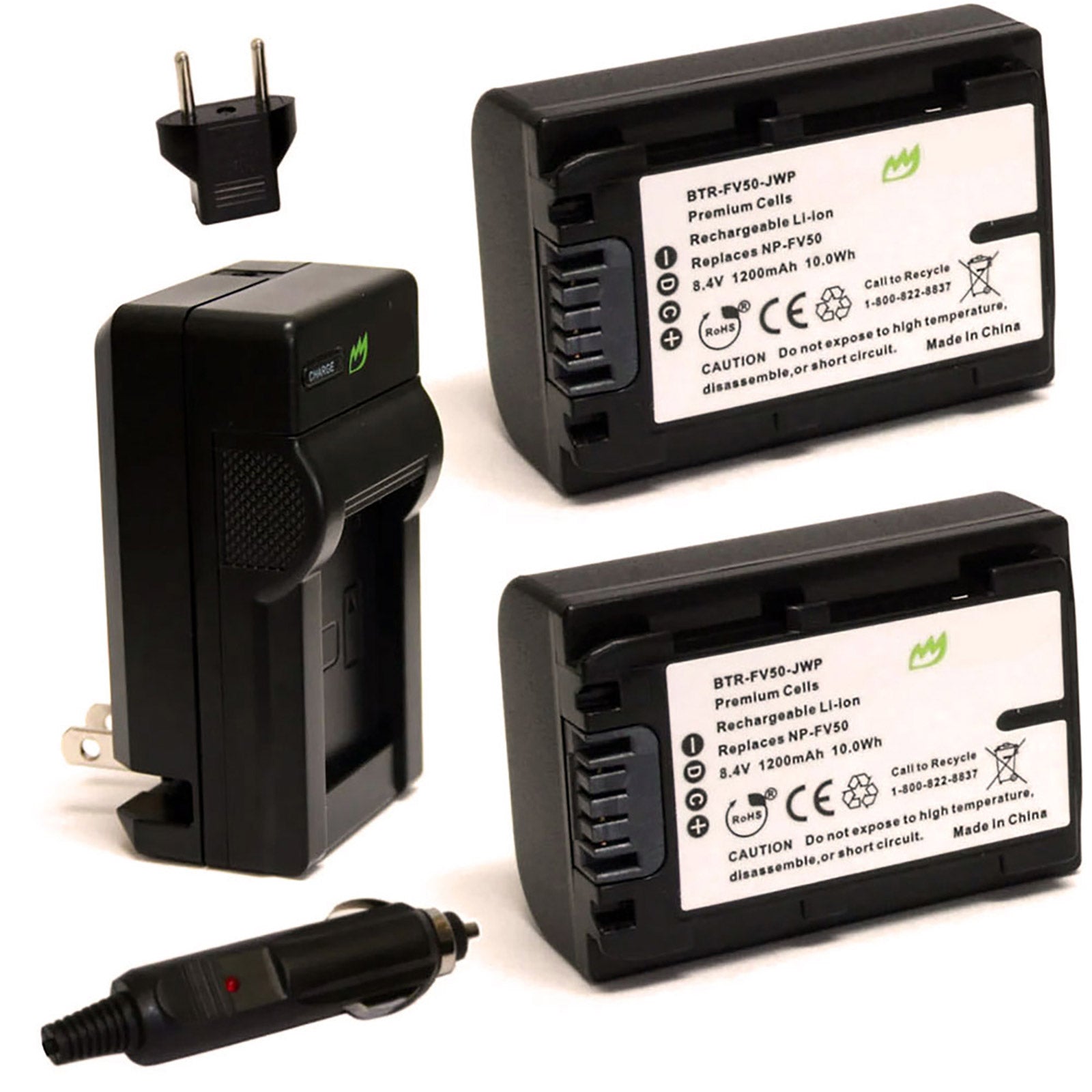 Sony NP-FV50 Replacement Battery (2-Pack, 1200mAh) & Charger – ElektroEdge