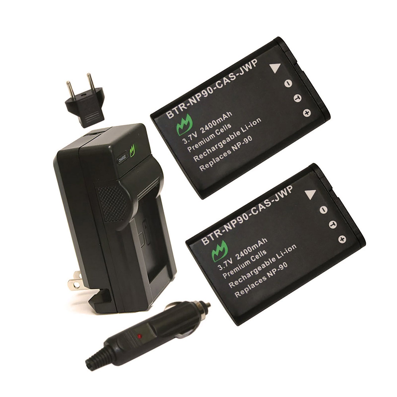Casio NP-90 Replacement Battery (2-Pack, 2400mAh) & Charger – ElektroEdge